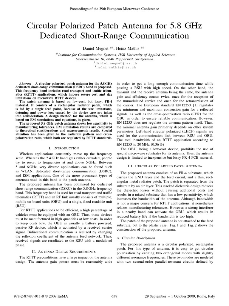 circular_polarized_patch_antenna_for_5.8_ghz | PDF | Antenna (Radio) | Microwave