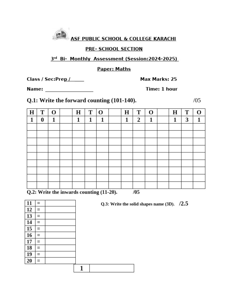 3rd Bimontly Maths | PDF