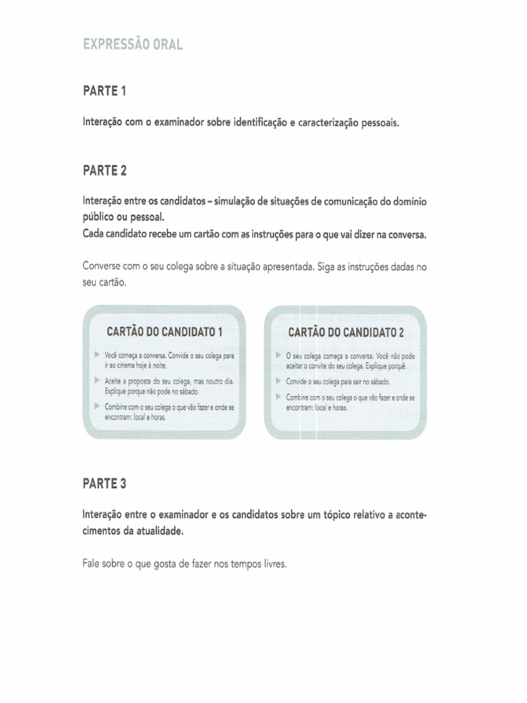 Exames de Portugues CAPLE UL A2 B1 B2 12 | PDF