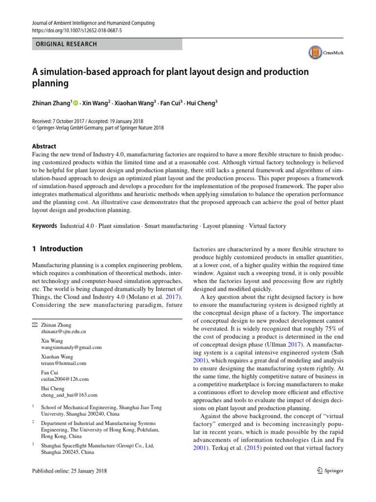 Simulation for Plant Layout Design | PDF | Simulation | Mathematical ...