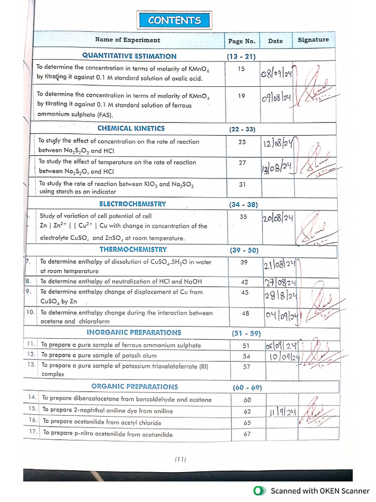 Chemistry Practical Notes | PDF