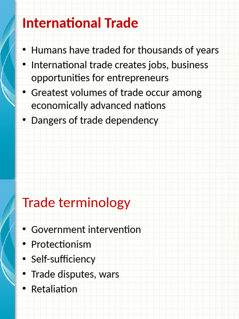 Topic 5. International Trade | PDF | Mercantilism | Trade