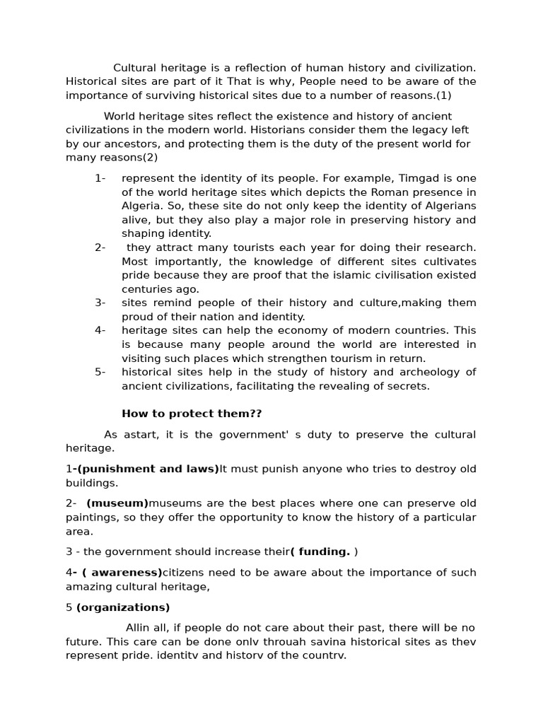 World Heritage Sites Paragraphs | PDF