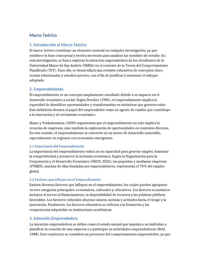 Marco Teorico Extendido | PDF | Iniciativa empresarial | Paradigma