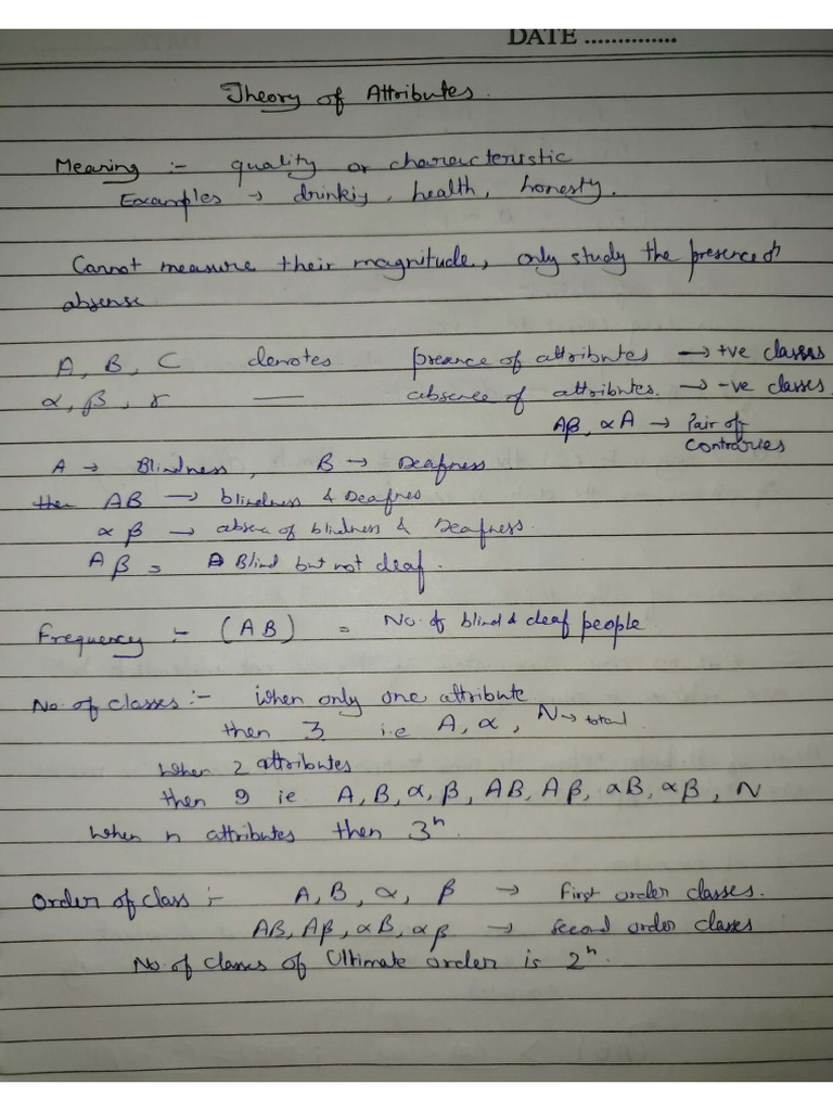 Theory of Attributes (Theory Notes) | PDF