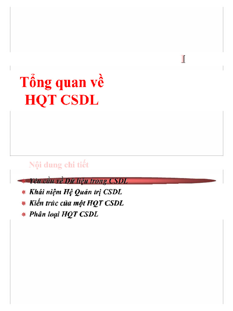 Chuong 01 - Tong Quan Ve HQT CSDL | PDF