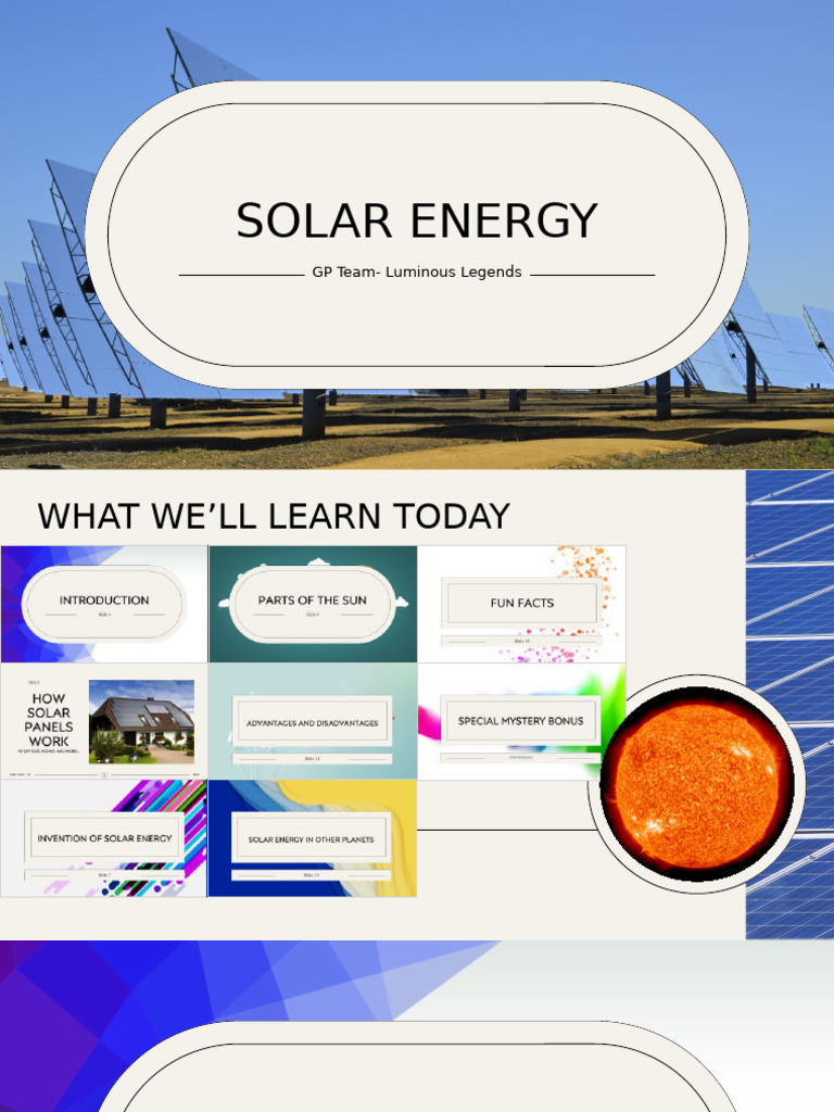 Solar Energy for Grade 7 Students | PDF | Sun | Solar Energy