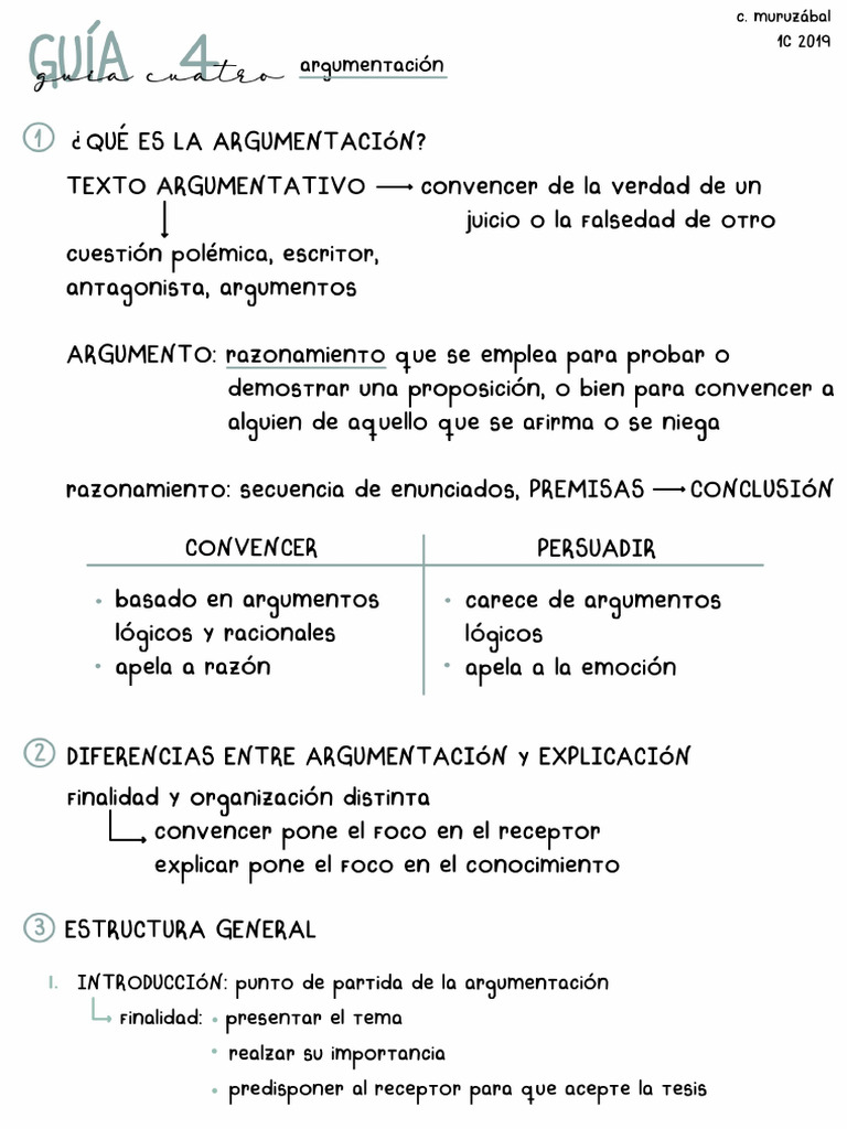 Comunicación - Guía 4 - Argumentación - Fondo Blanco | PDF