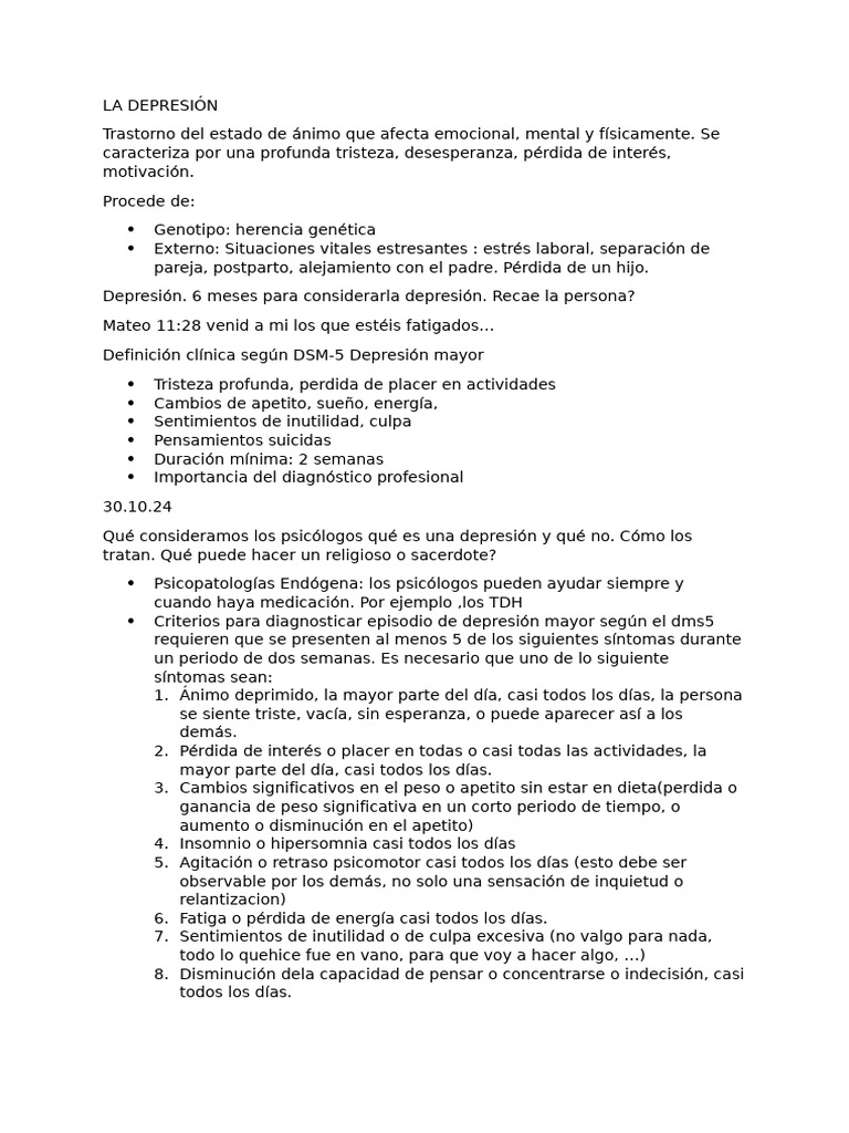 Entendiendo la Depresión: Causas y Tratamientos | PDF | Trastorno ...