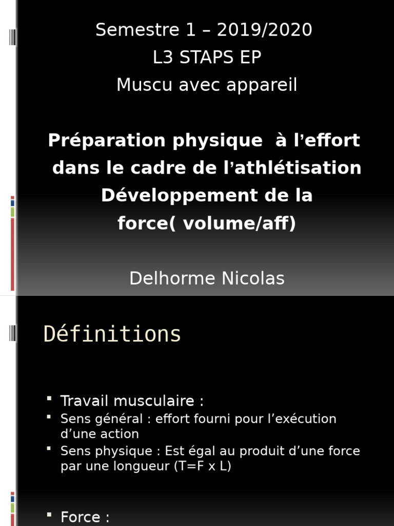 prepa physique l3 s1 | PDF | Muscle | Système de référence en anatomie