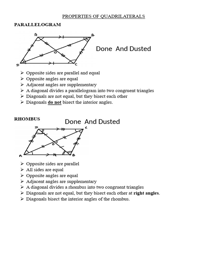 Properties of Quadrilaterals | PDF