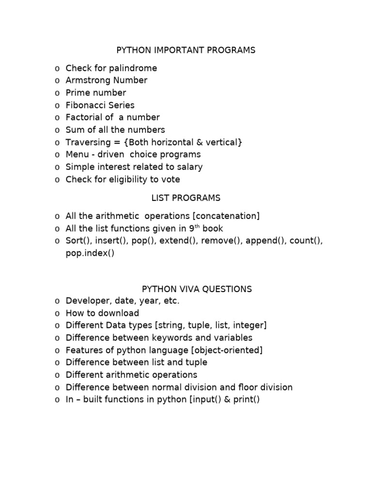 Essential Python Programs and FAQs | PDF