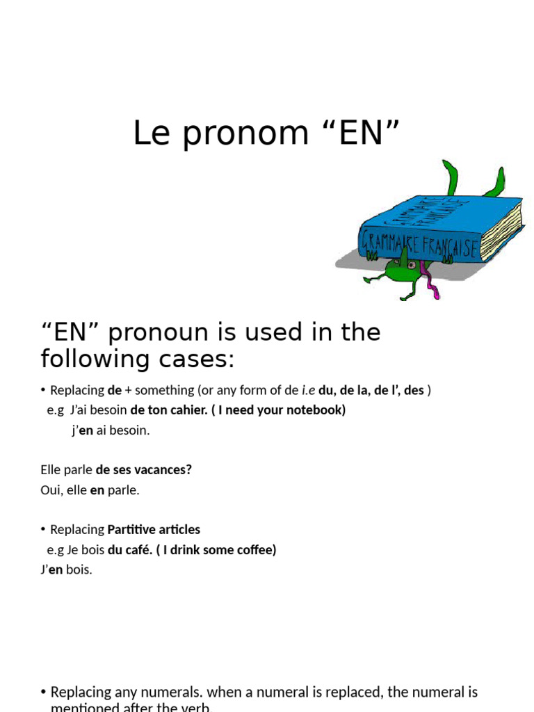 Le Pronom En | PDF