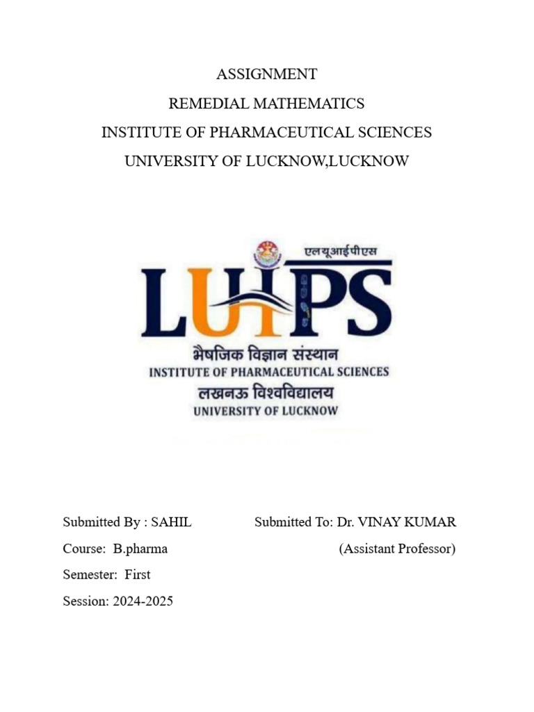 Remedial Mathematics | PDF