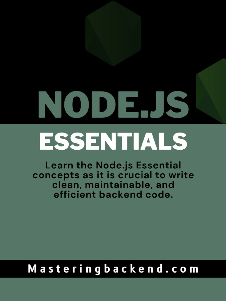 Node Js Essentials Mastering Backend 1 Pdf Java Script Computer