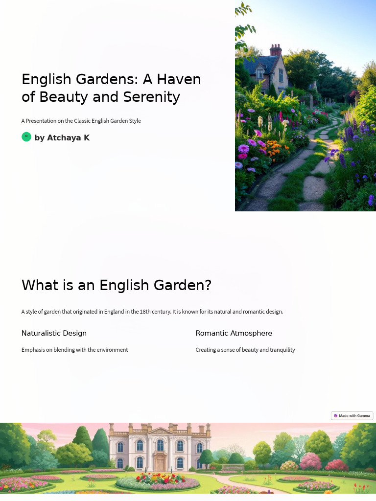 English Gardens A Haven of Beauty and Serenity | PDF | Gardens | Environmental Design