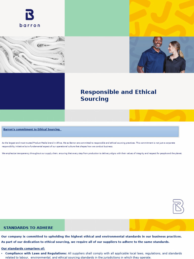 Responsible and Ethical Sourcing Presentation | PDF | Supply Chain ...