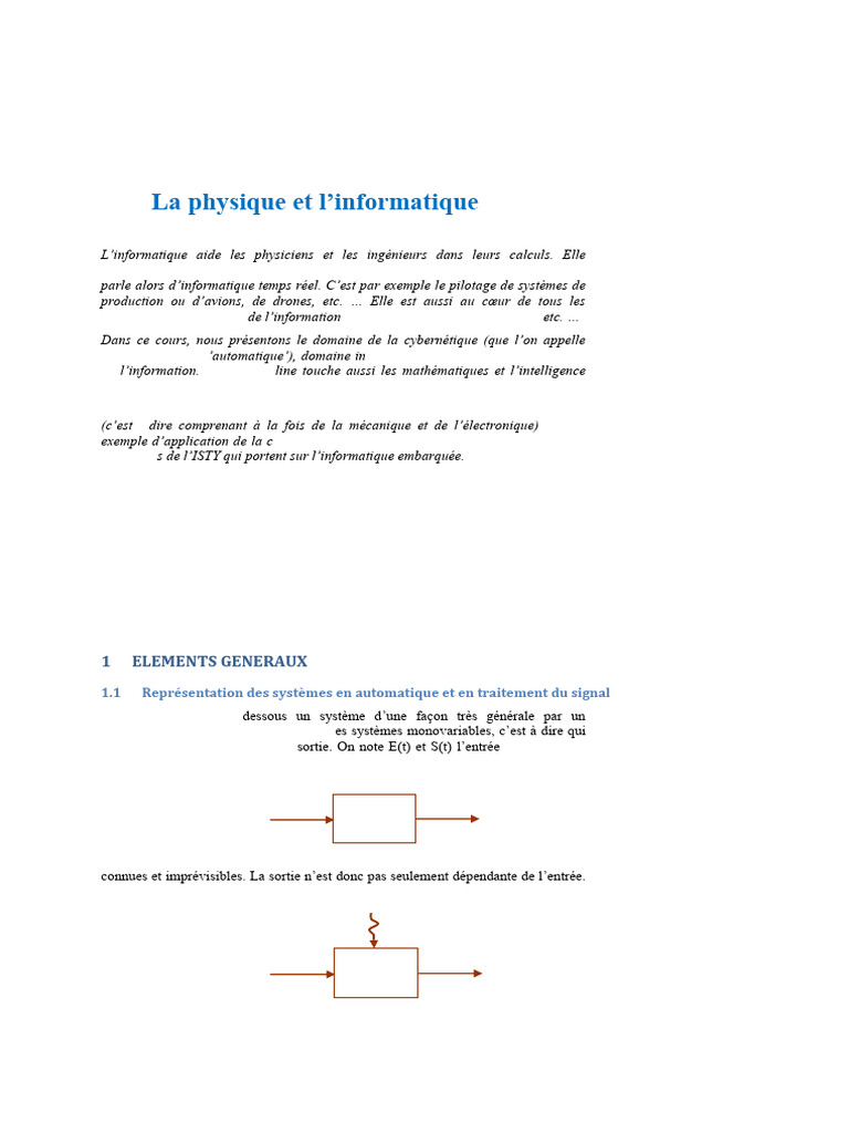 Commande des systèmes physiques en automatique | PDF | Fréquence ...