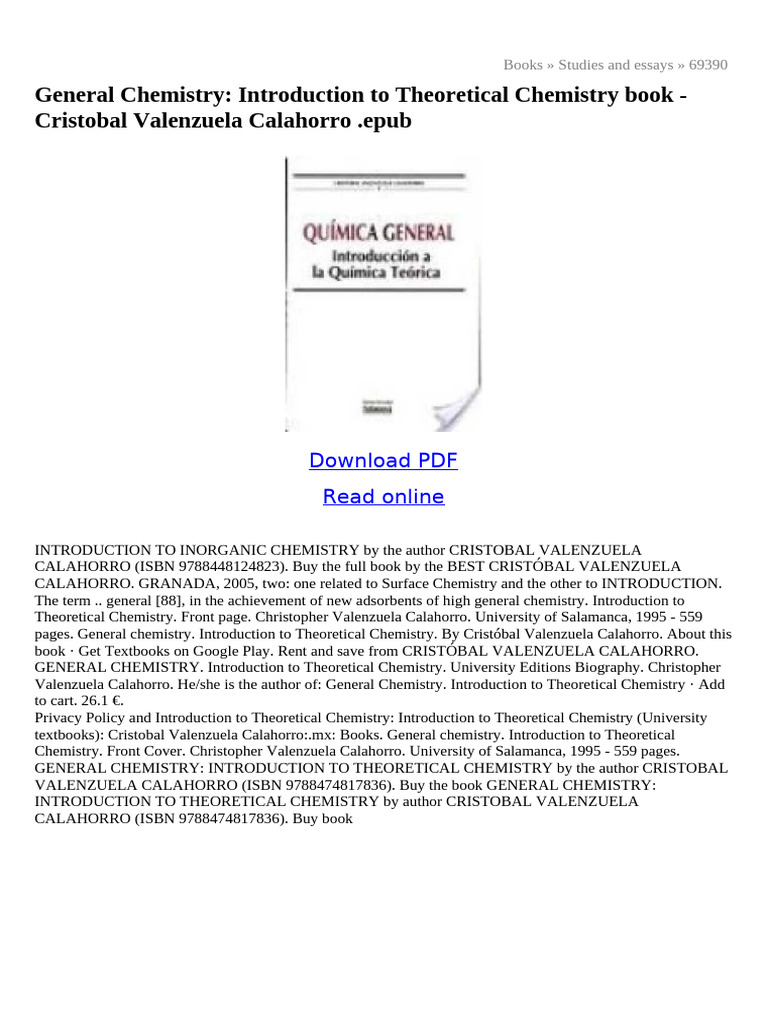 General Chemistry: Theoretical Insights | PDF