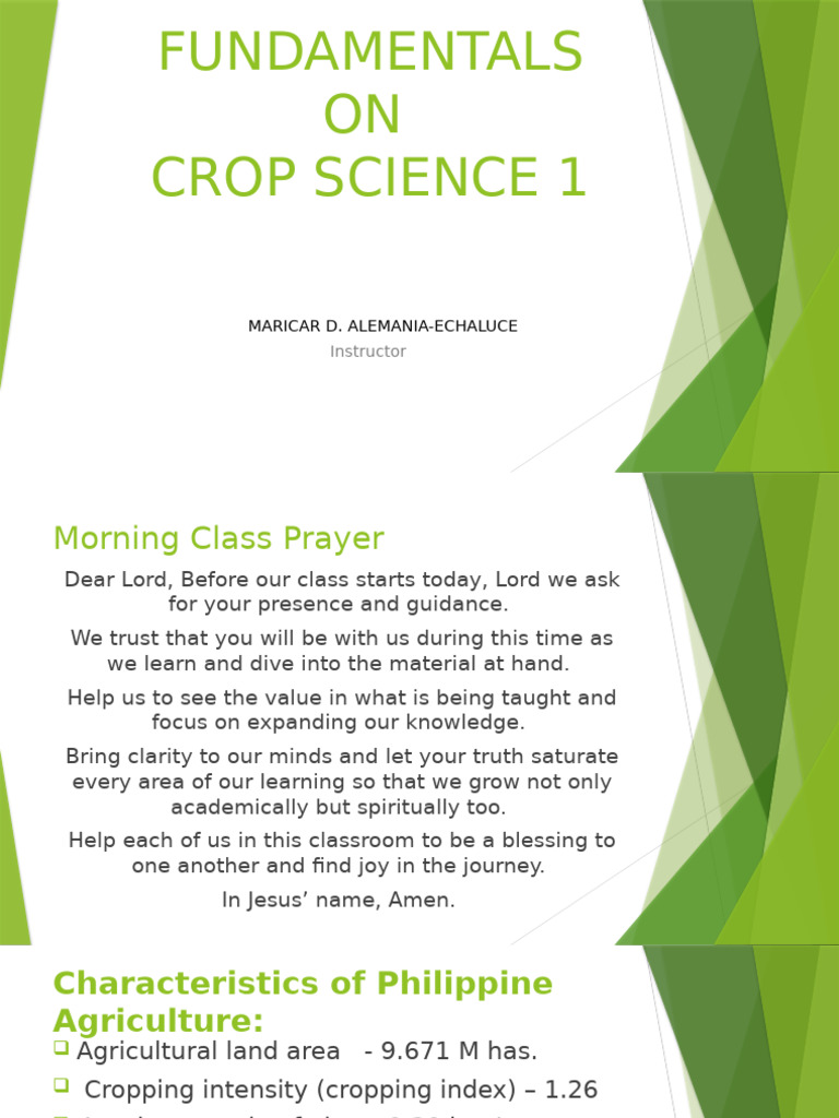 Fundamentals On Crop Science 1 - Final | PDF | Agriculture | Farms