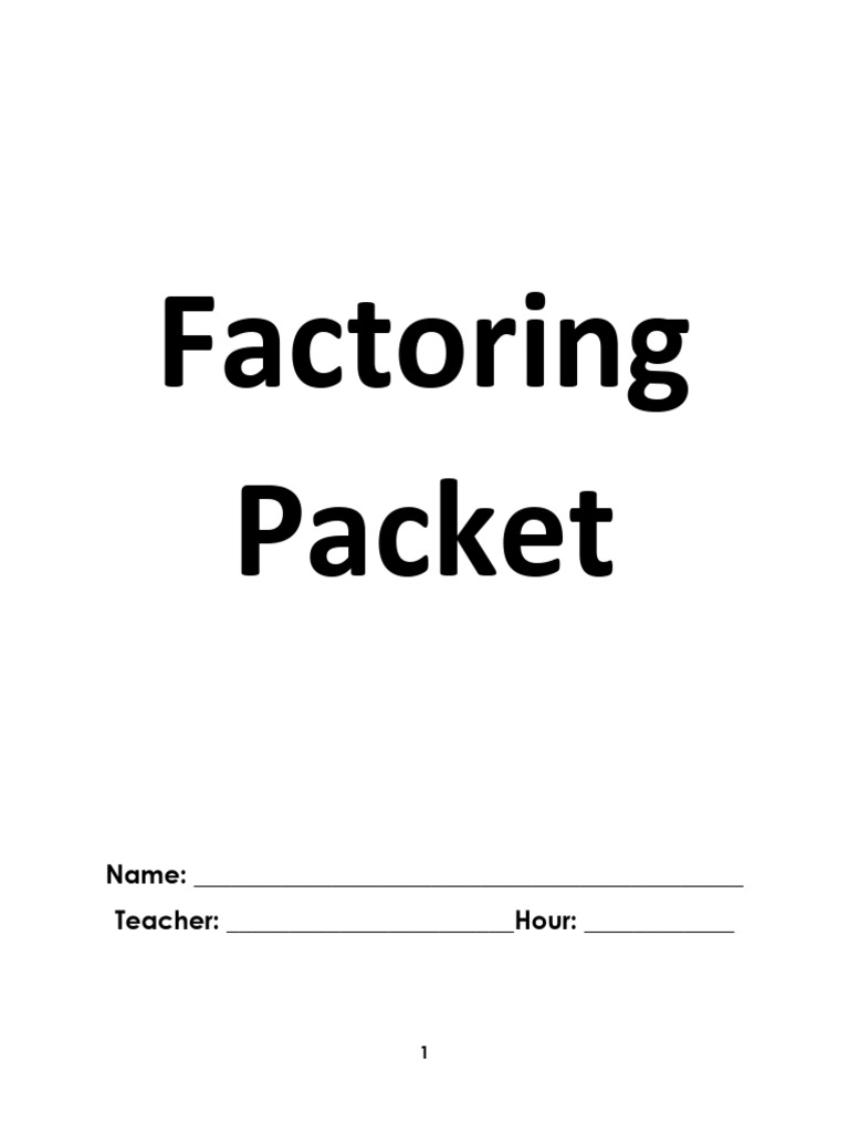 Factoring Packet | PDF | Algebra