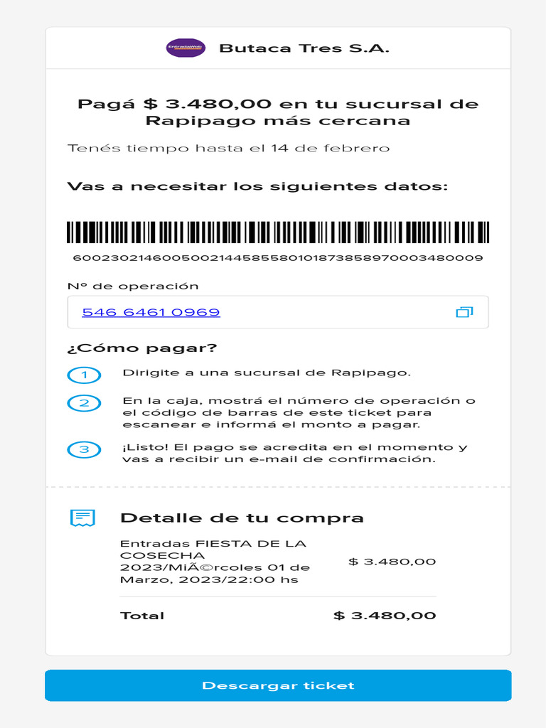 Ticket Para Finalizar Tu Compra | PDF