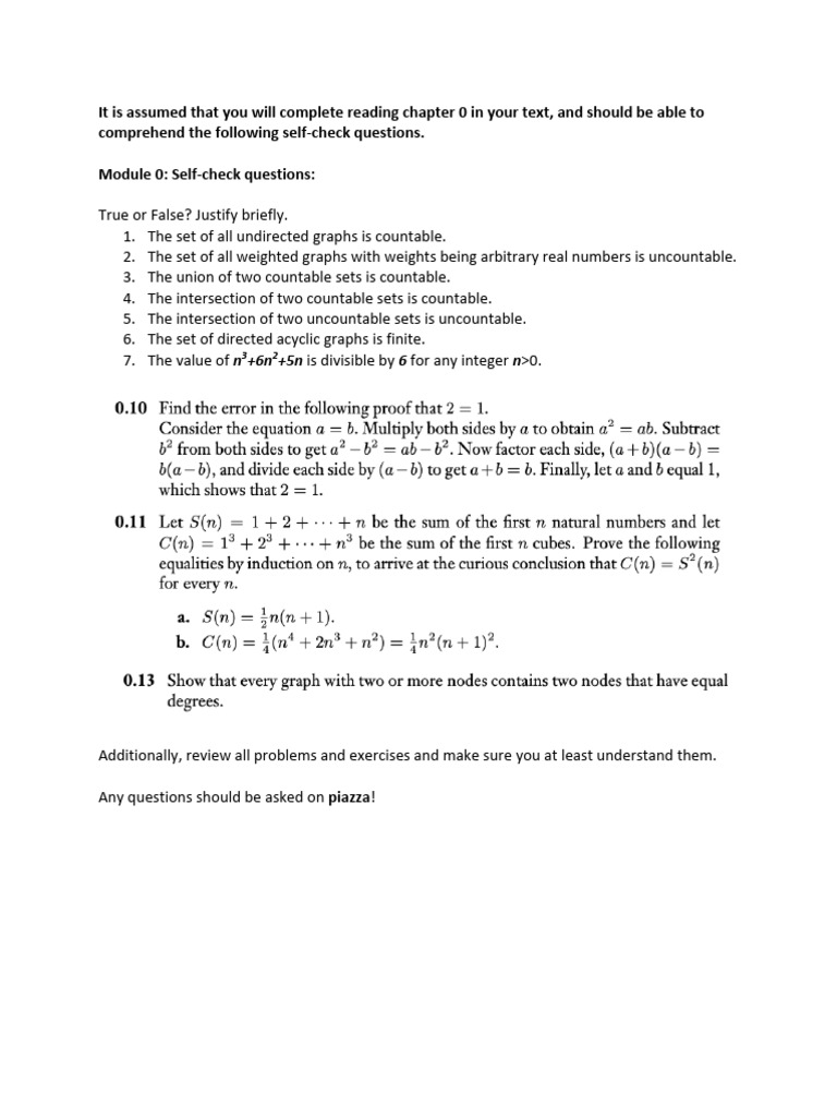 Graph Theory Self-Check Quiz | PDF