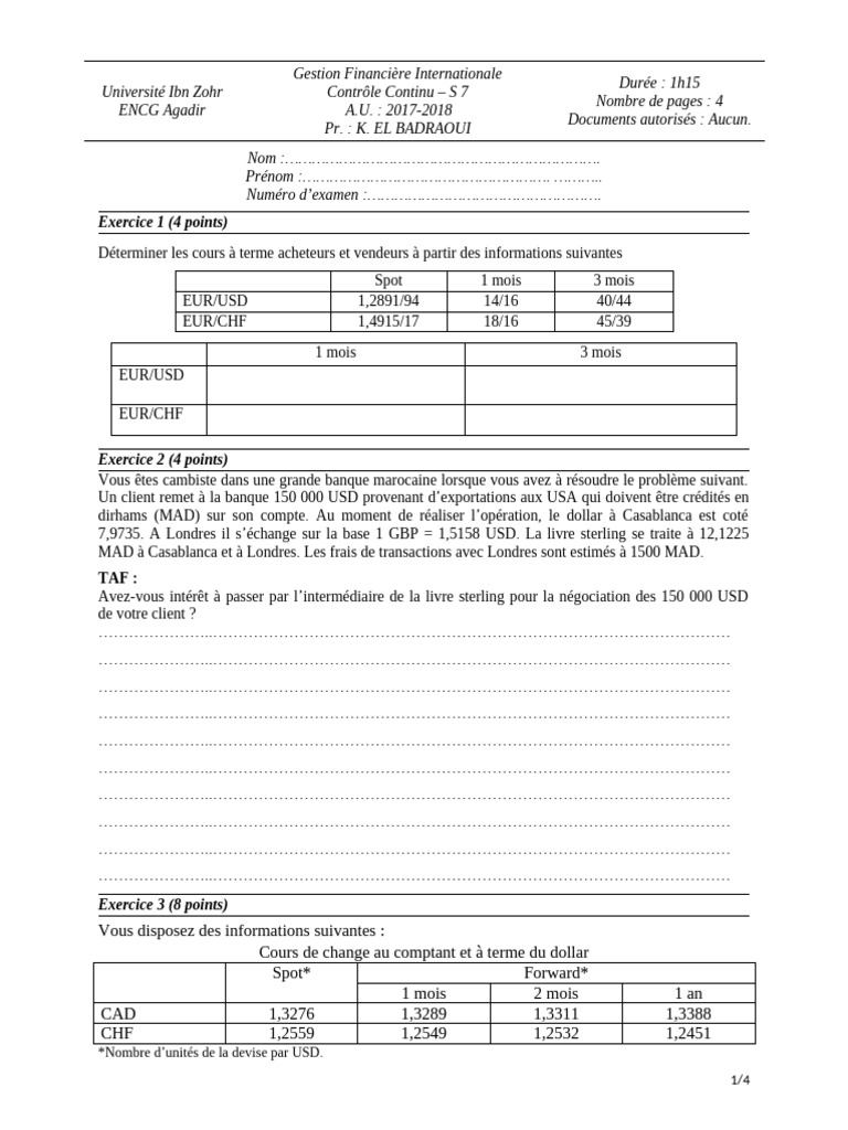 Controle 2017-2018 GFI | PDF