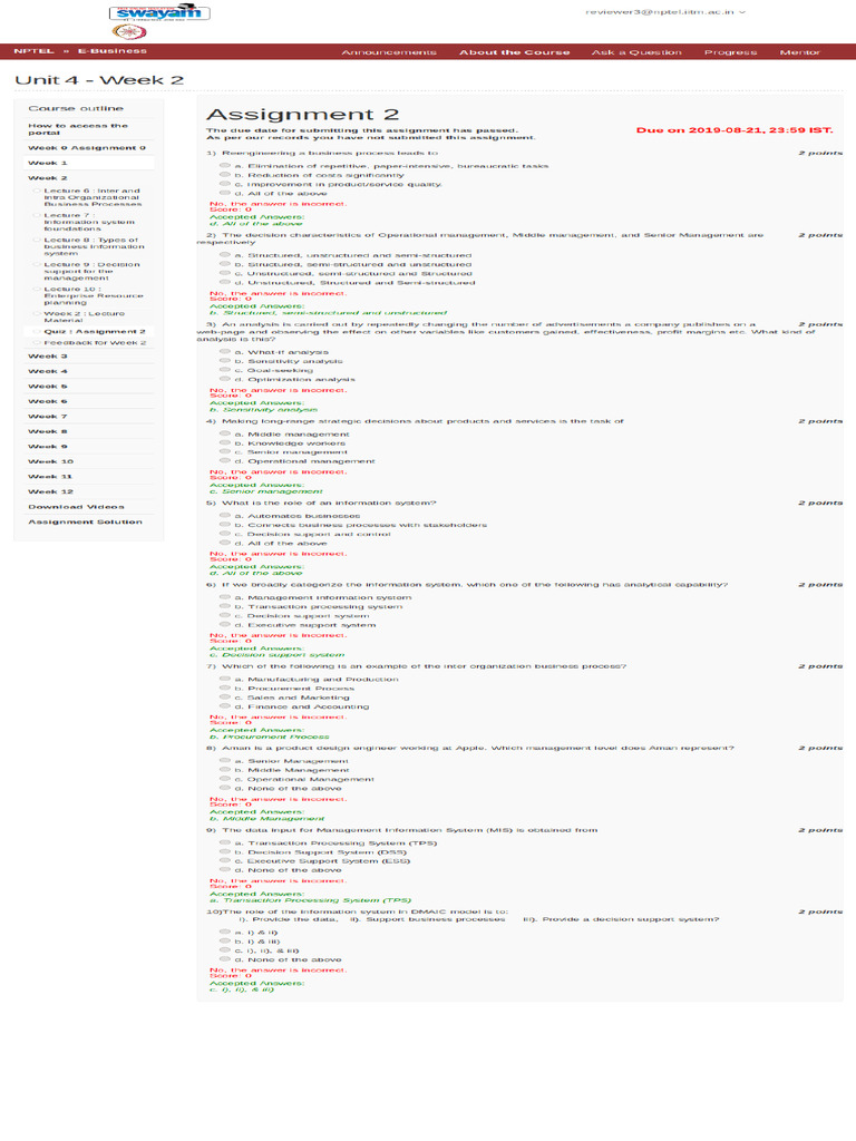 Noc19 mg54 Assignment Week 2 | PDF