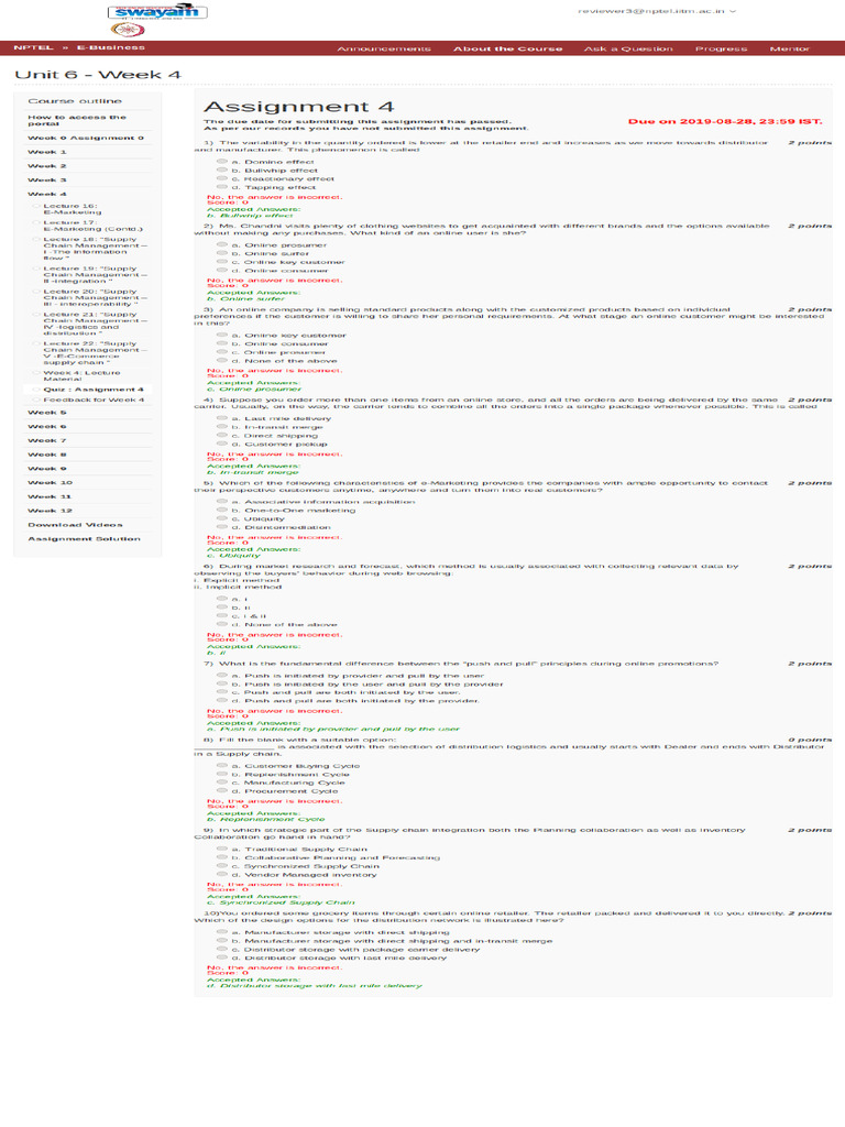 Noc19 mg54 Assignment Week 4 | PDF