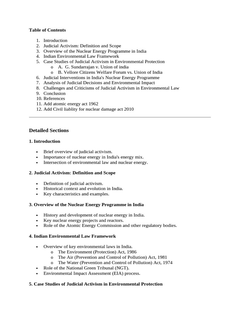 Judicial Activism in India's Nuclear Energy | PDF | Environmental Law ...