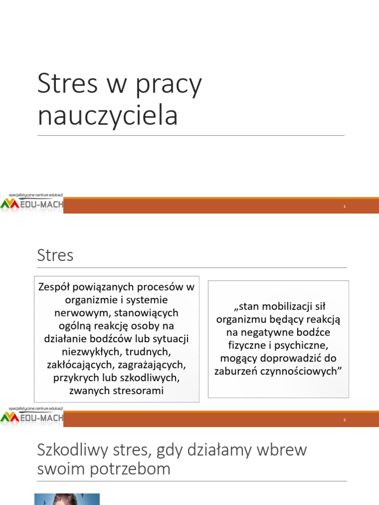 1 Stres W Pracy Nauczyciela | PDF