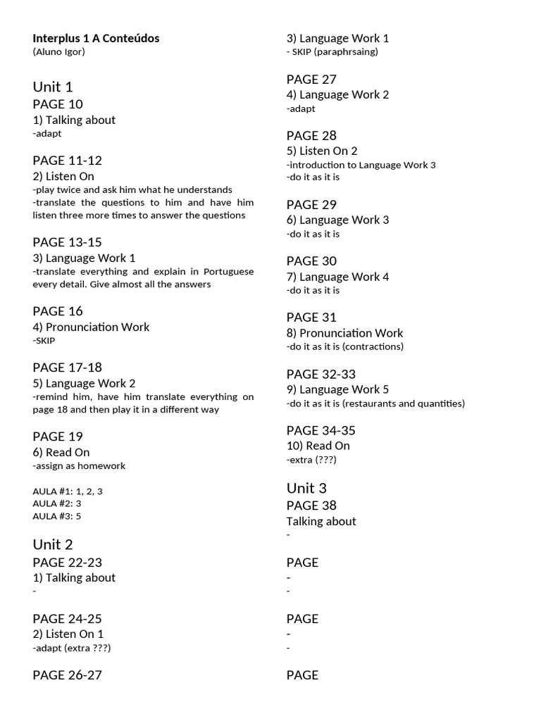 Interplus 1 A Conteúdos | PDF | Linguistics | Human Communication