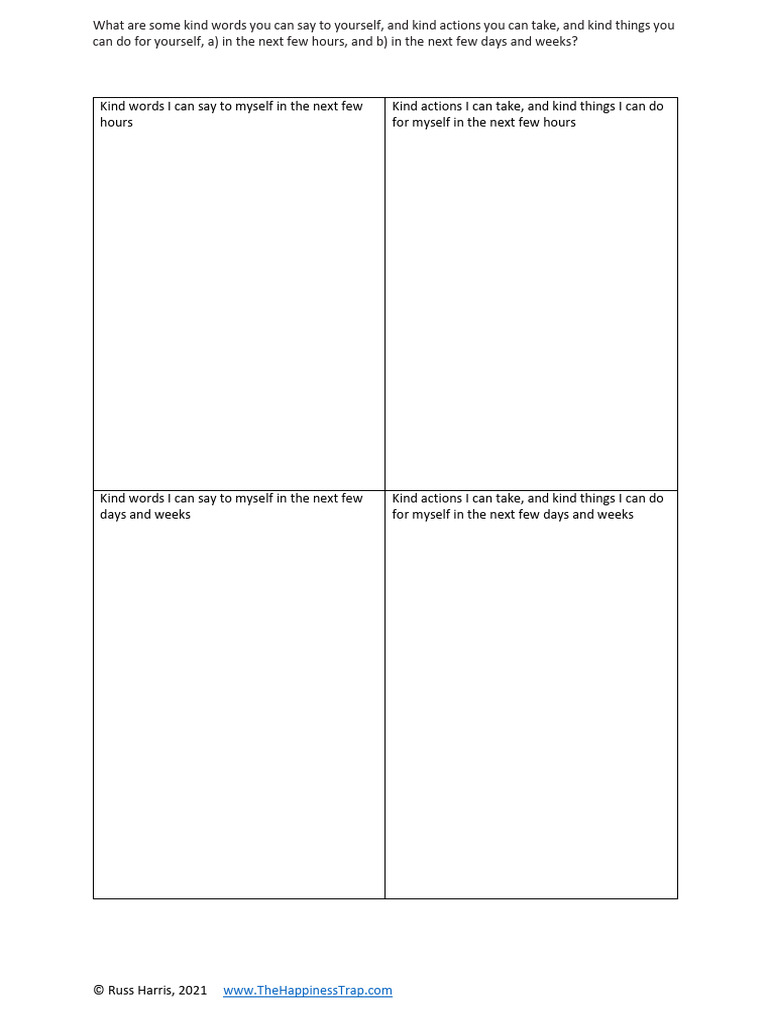 Kind Words and Actions Worksheet | PDF