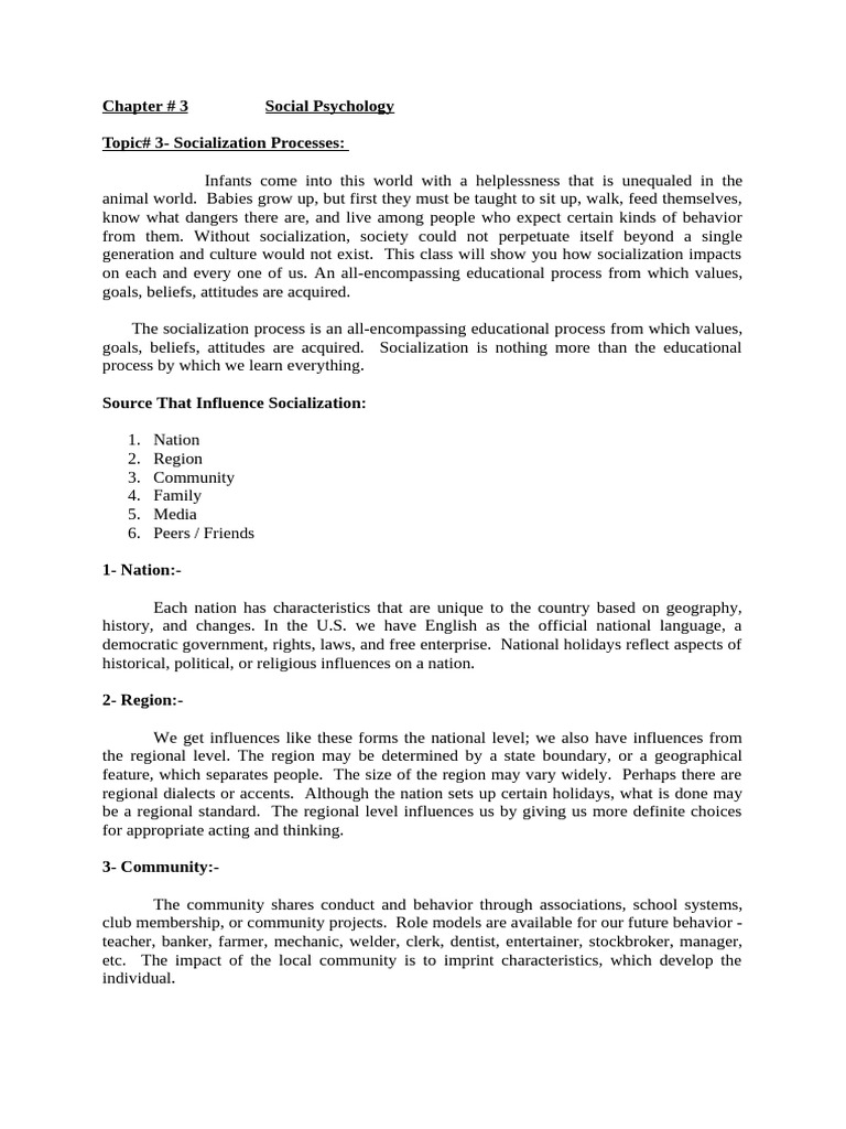 Understanding Socialization Processes | PDF | Socialization | Attitude ...