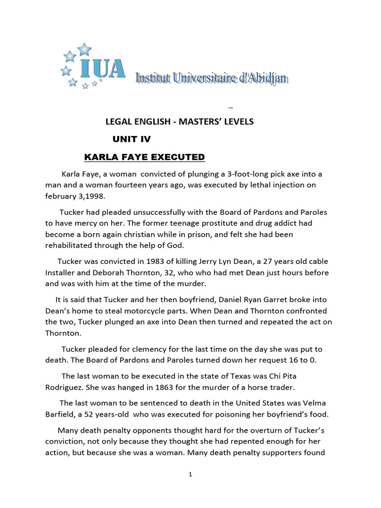 KARLA FAYE EXECUTED | PDF | Criminology | Crime & Violence