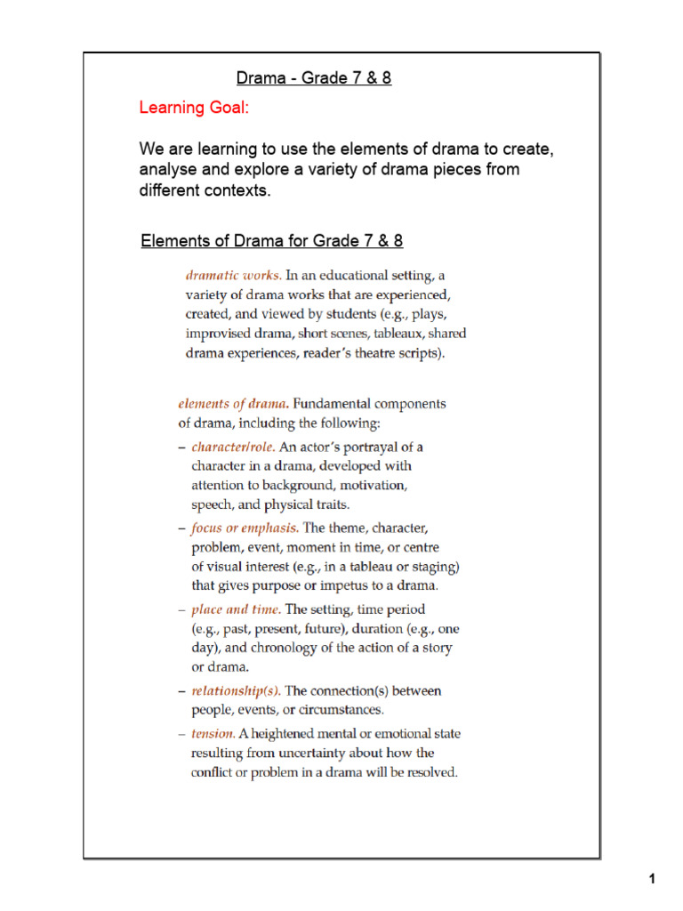 Grade 7 & 8 Drama Curriculum Guide | PDF | Thought | Idea