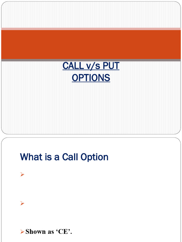 CALL Vs PUT Options-1 | PDF