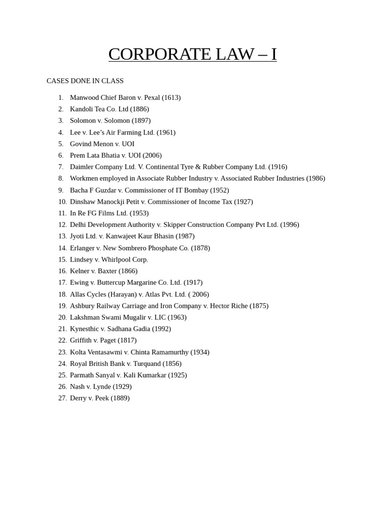 Corporate Case Laws | PDF