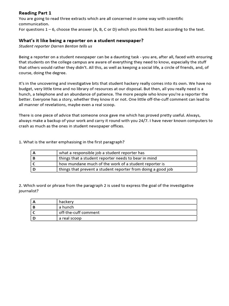 Adv Exampractice Reading | PDF | Language Interpretation | Aurora