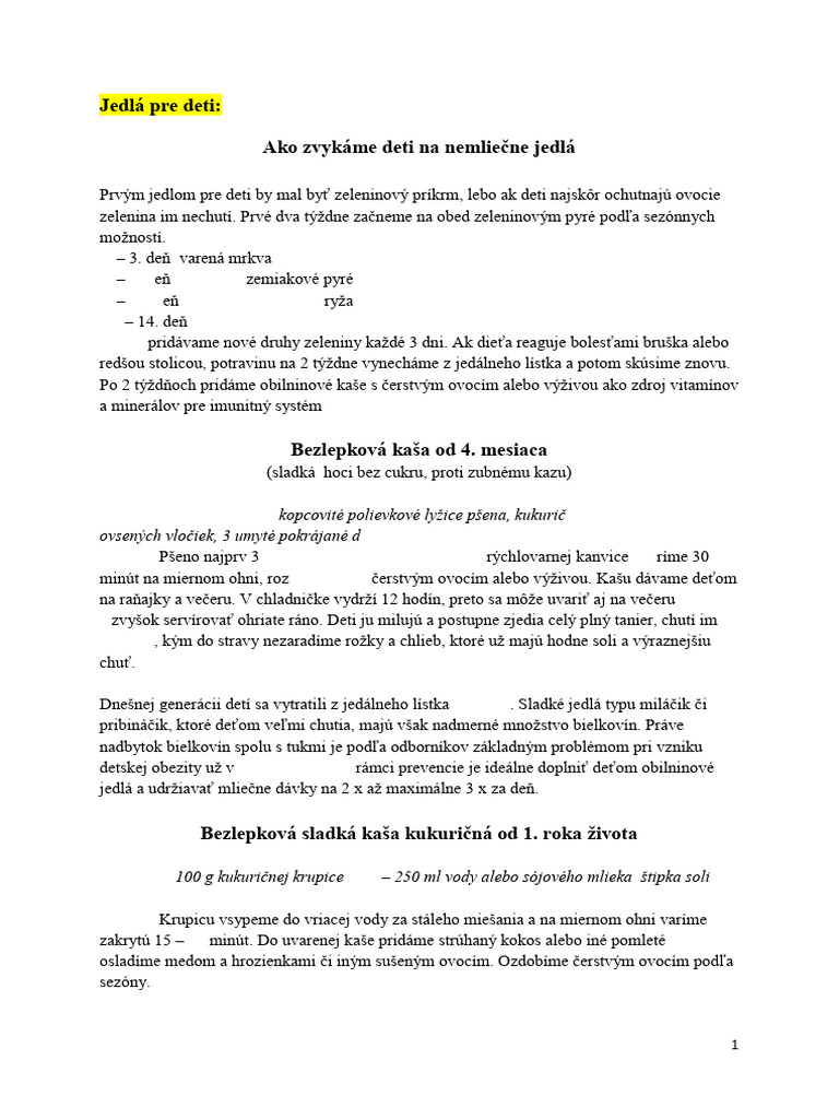 Zdravé Recepty Pre Deti | PDF