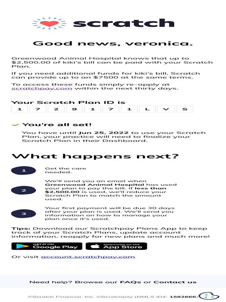 Borrower Application Success! Scratchpay | PDF