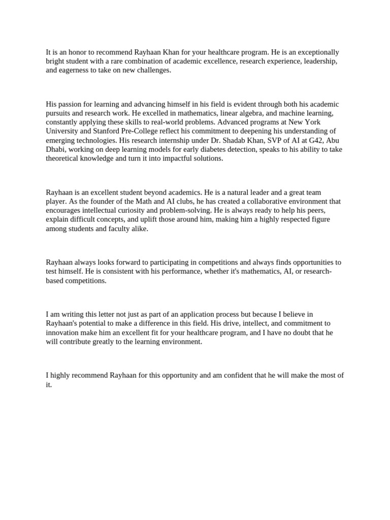 MIT LOR-Rayhaan - Edited | PDF