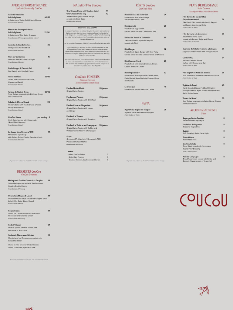 Coucou 220221 Ala Carte Menu FA Web | PDF | Ice Cream | Desserts