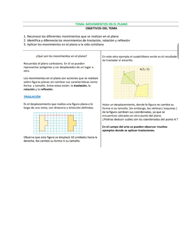 Movimientos en El Plano | PDF
