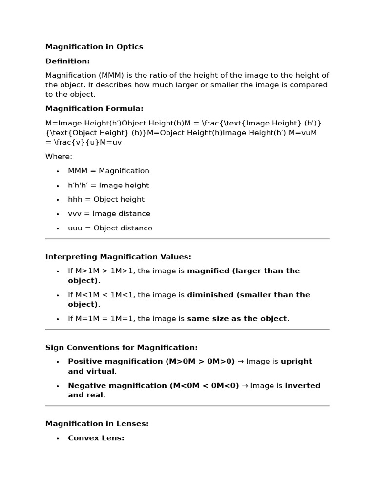 Magnification | PDF