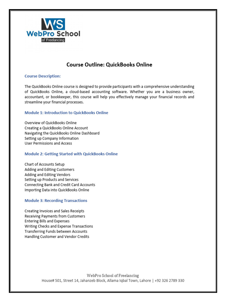 QuickBooks Online - WebPro School | PDF | Quick Books | Credit Card