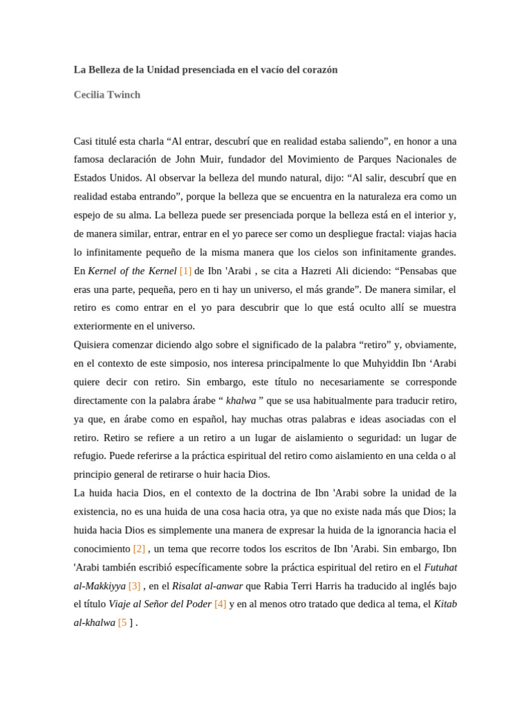 La Belleza de La Unidad Presenciada en El Vacío Del Corazón. Cecilia ...