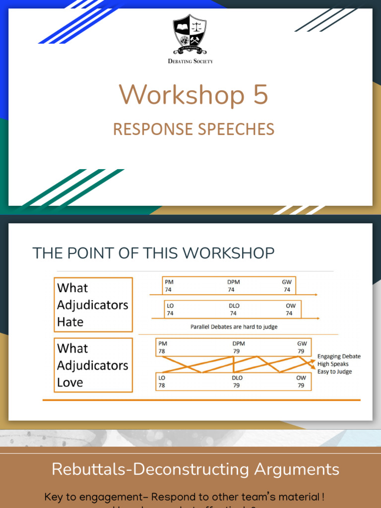 5 - Response speeches | PDF | Reason | Evidence