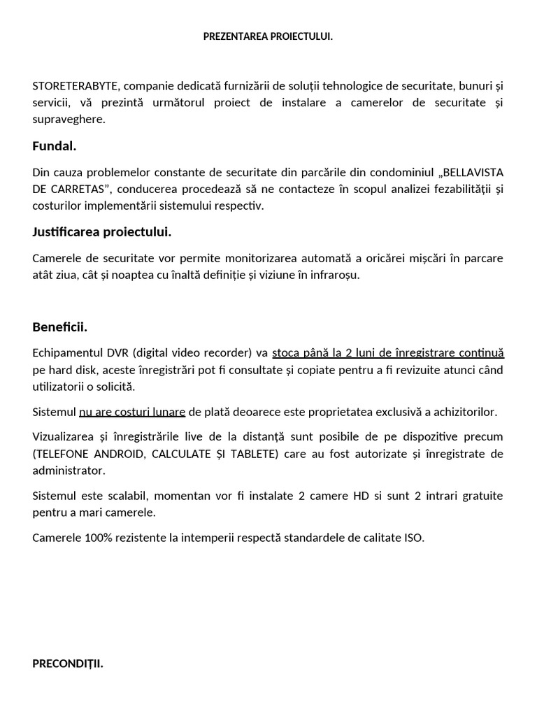 Prezentarea Proiectului Final | PDF